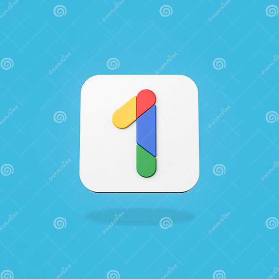 Google One Logo on Flat Blue Background Editorial Stock Image ...