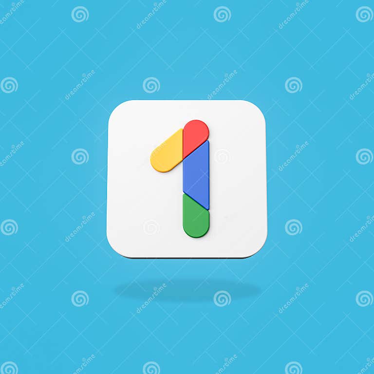 Google One Logo on Flat Blue Background Editorial Stock Image ...