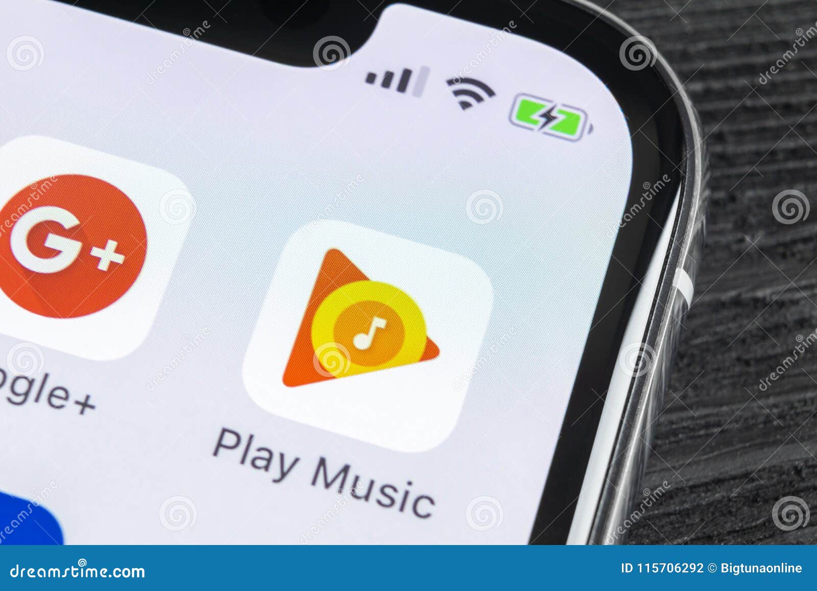 Google Play Music Application Icon on Apple IPhone X Screen Close-up ... Google Play Music Application Icon on Apple IPhone X Screen Close-up ...