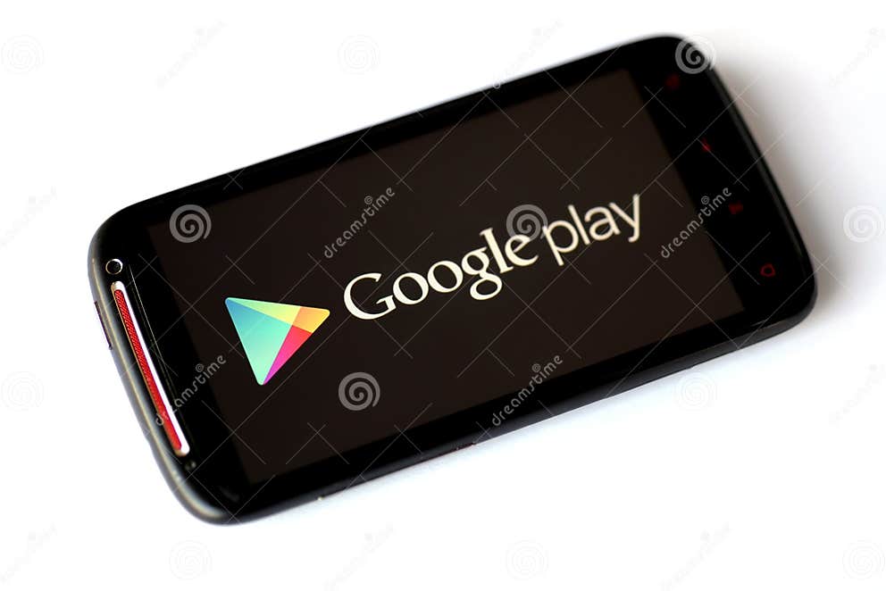 Google Play phone editorial stock image. Image of internet - 24315404