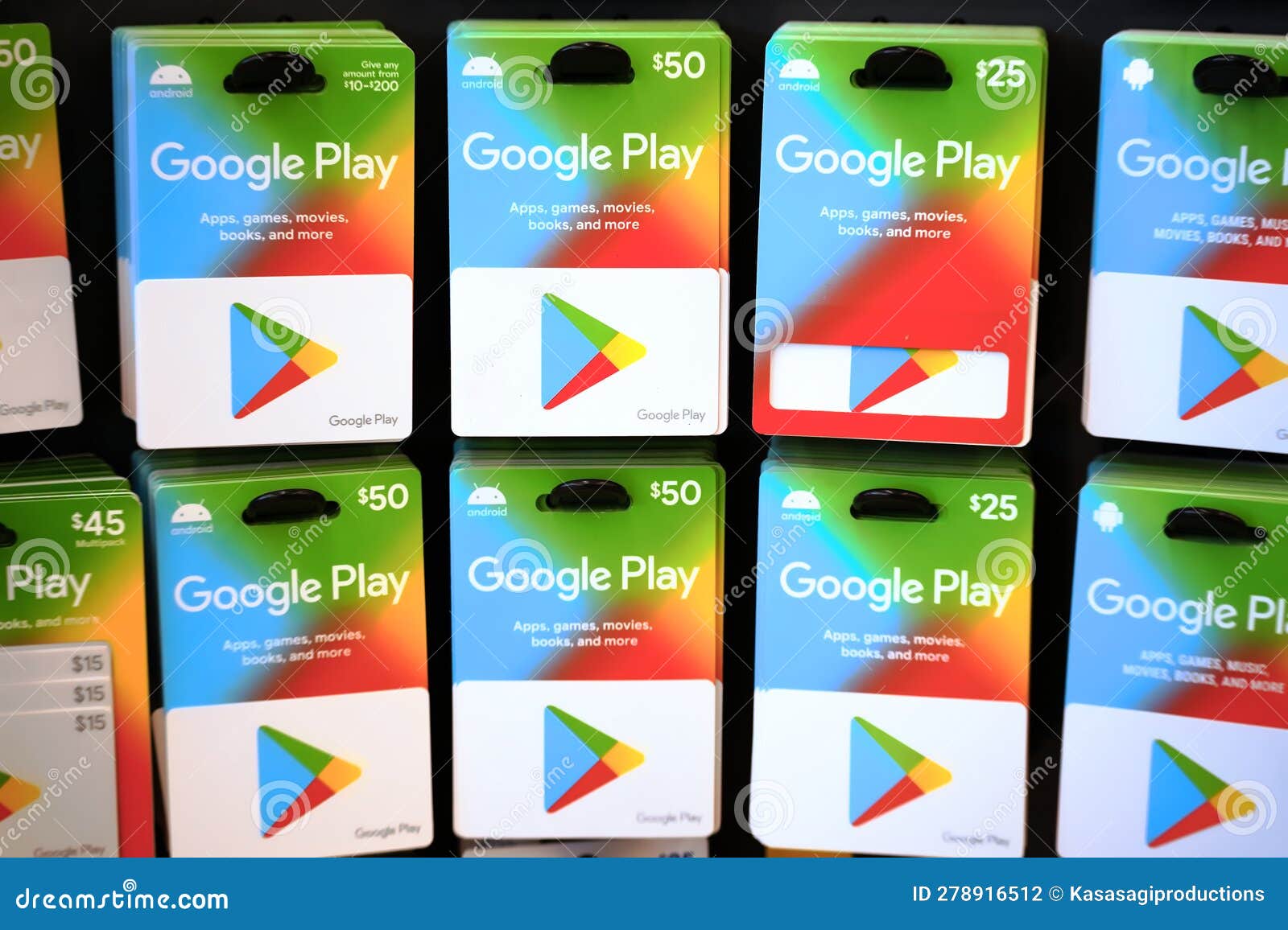 Google Play Prepaid App Store-Karten Auf Dem Display Redaktionelles ...