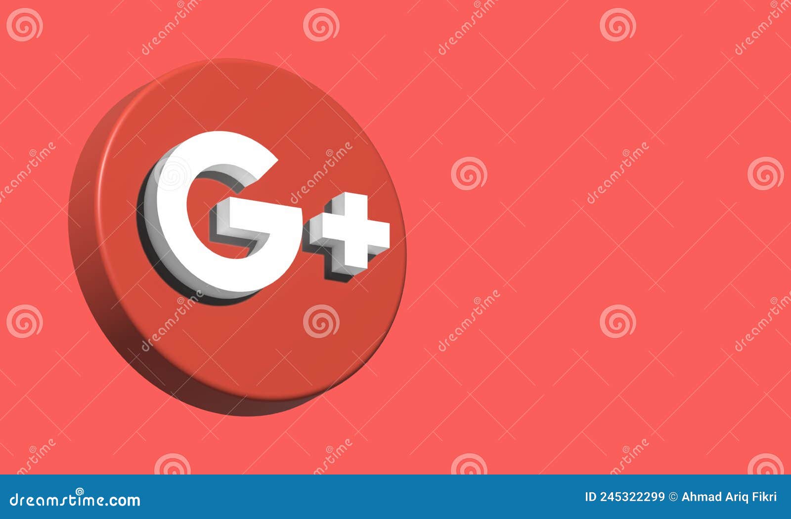 Google Plus Circle Button Icon 3D. Elegant Template Blank Space ...