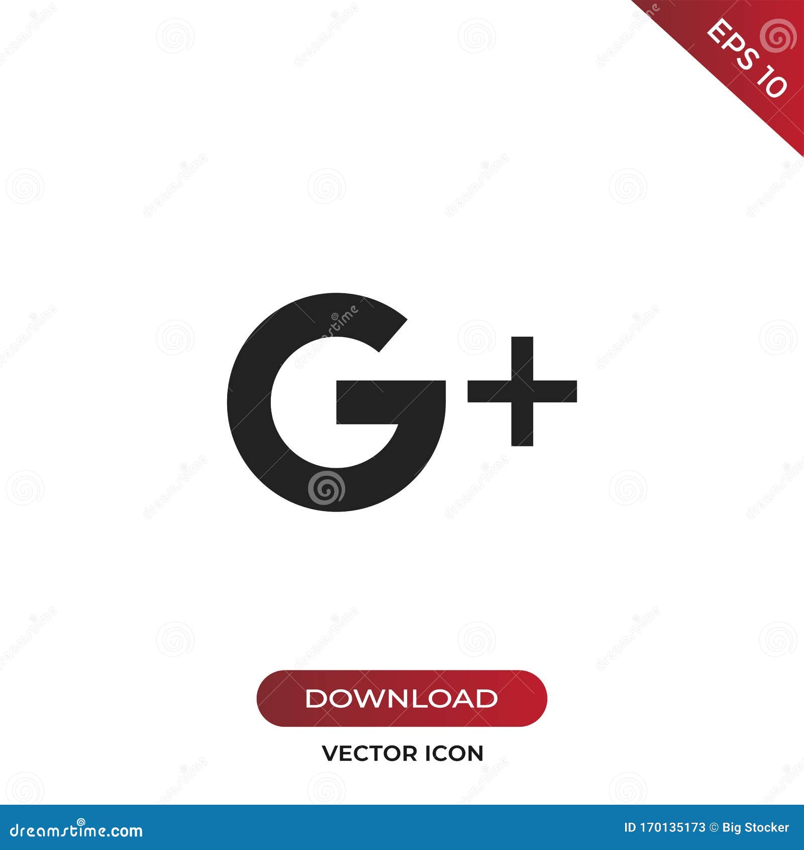 Google Plus Icon Vector. Simple Google Plus Sign in Modern Design Style ...