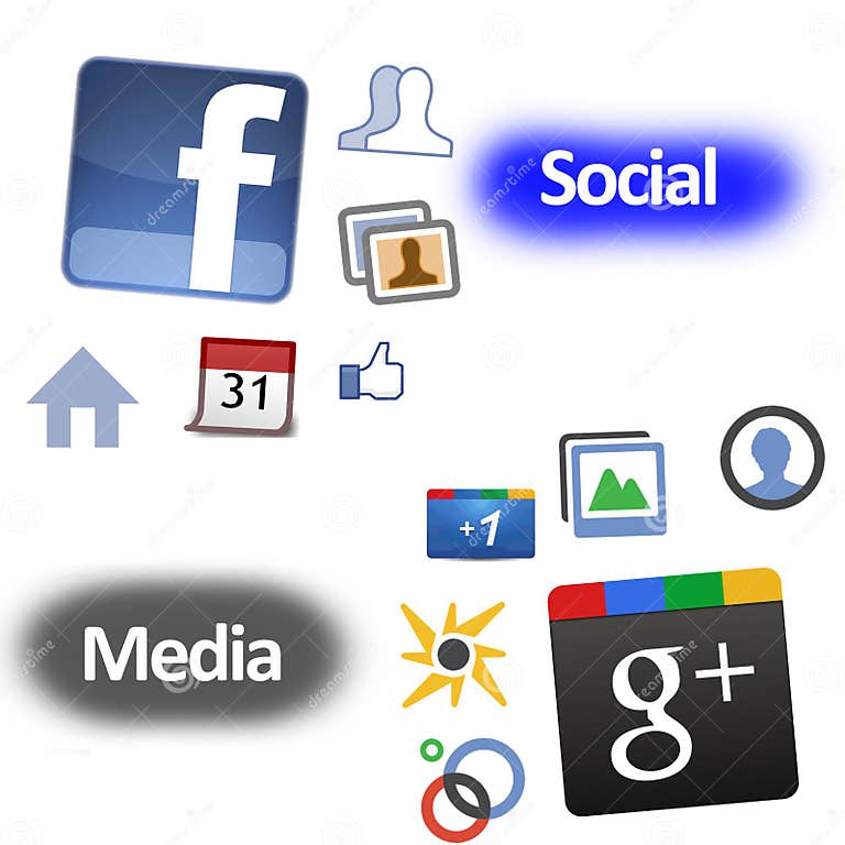 Google plus vs Facebook editorial stock image. Illustration of website ...
