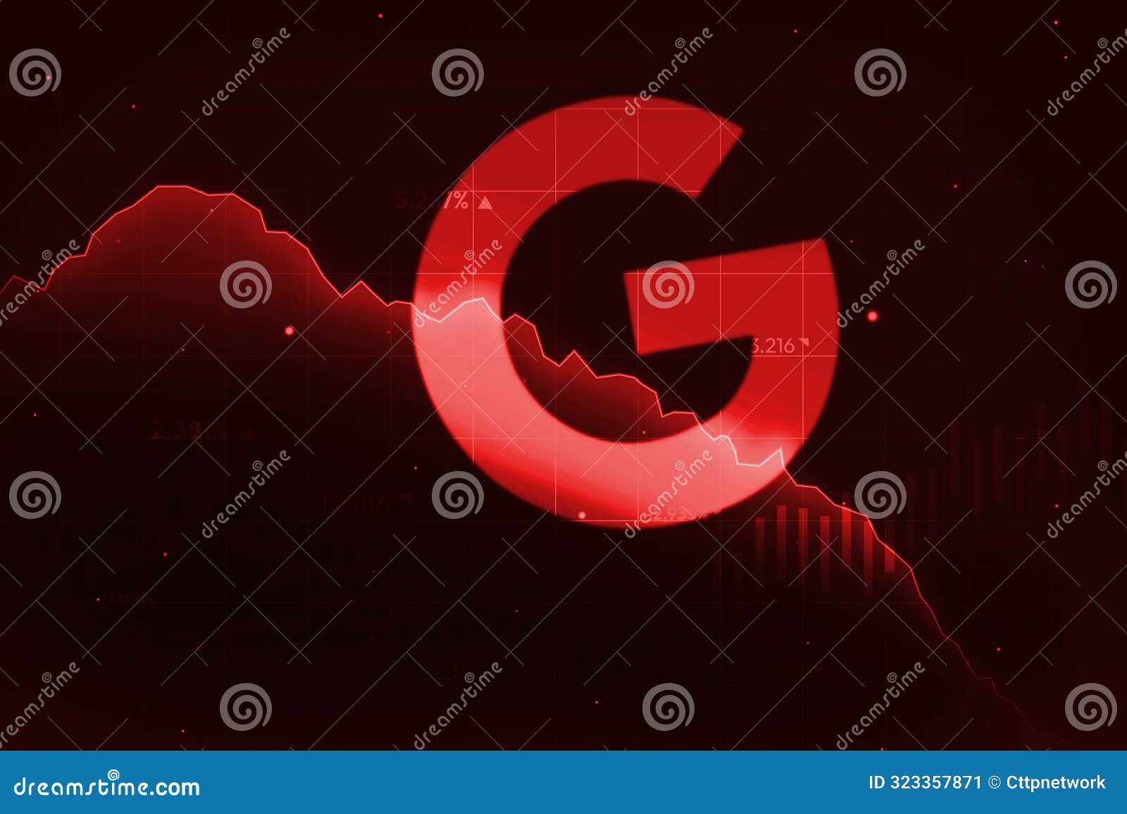 Google Search Engine Showing Huge Loss with Red Graph, Editorial ...