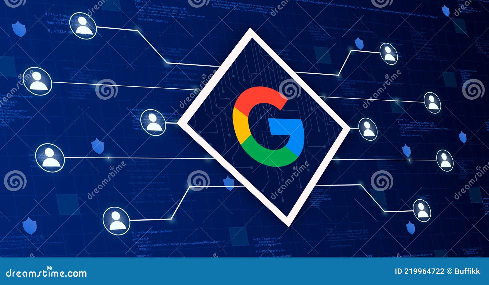 Google Social Network Icon Connecting the System with Other Users, on a ...