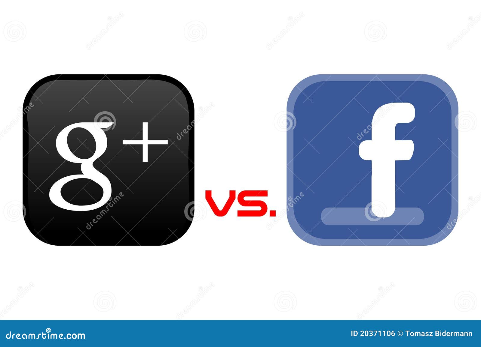 Google+ vs Facebook editorial photo. Illustration of button - 20371106