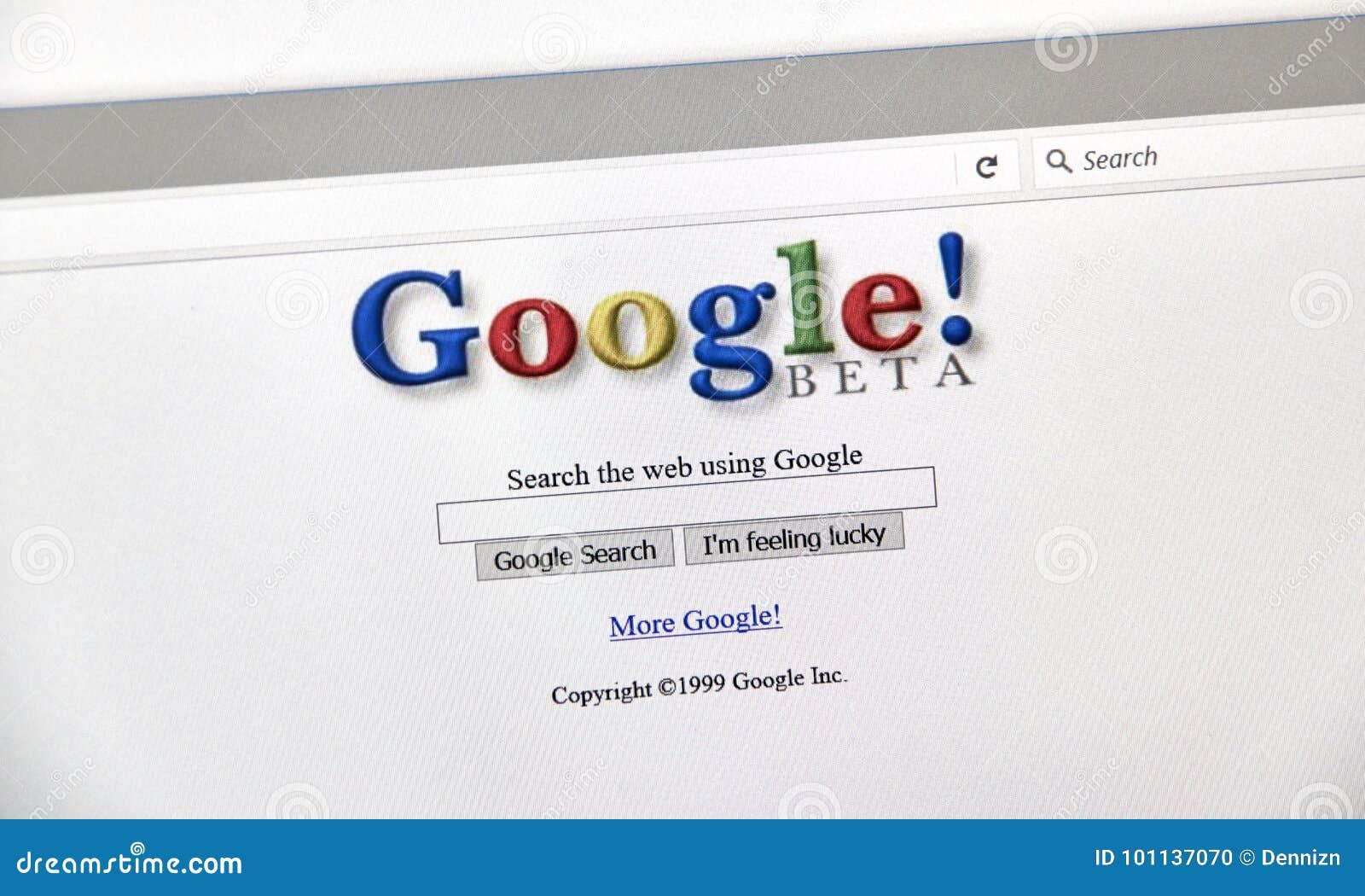 Google 1999 Year Old Style Search Page. Editorial Image - Image of ...