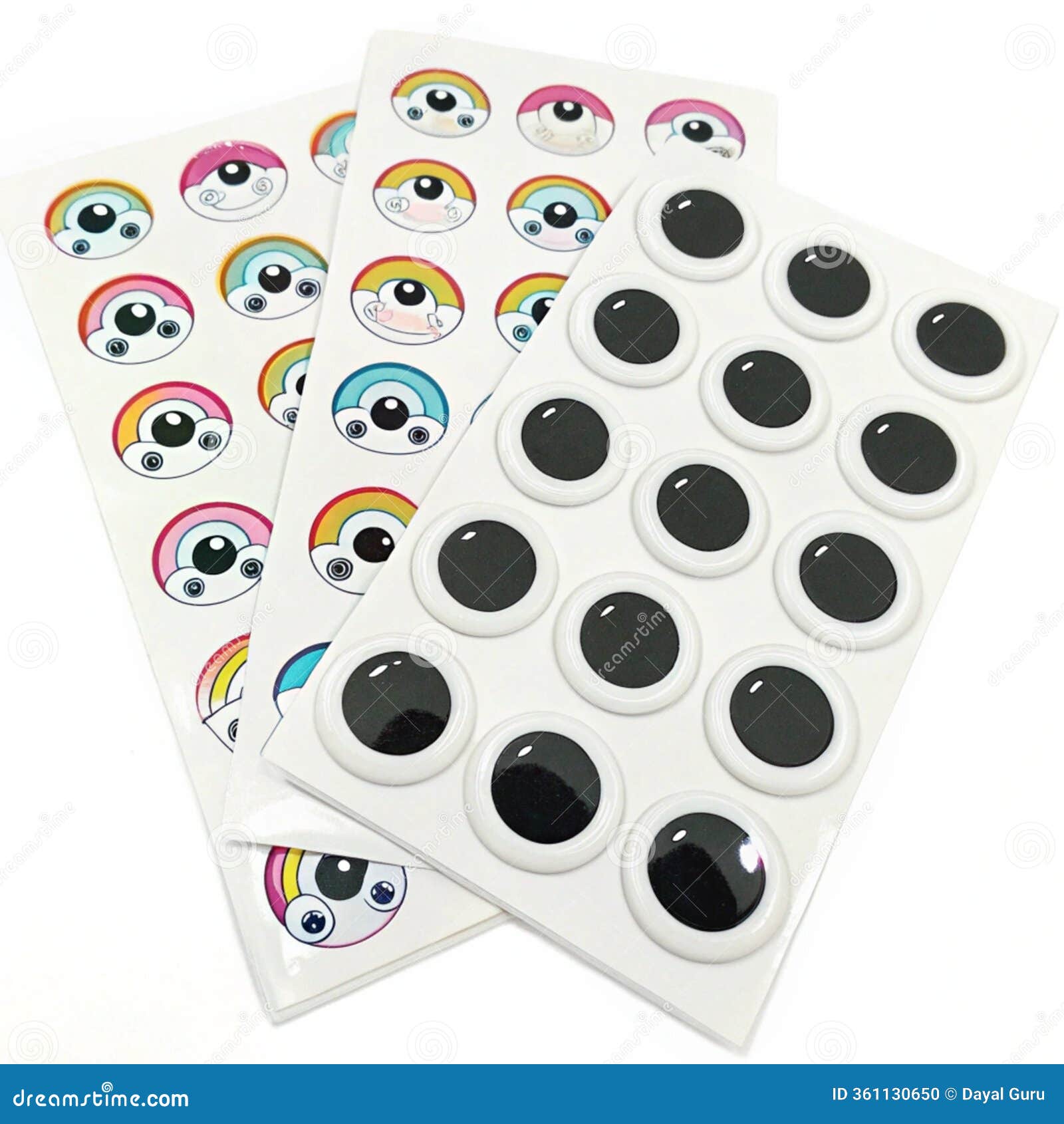 Googly Eye Stickers Isolated on Transparent Background Stock ...