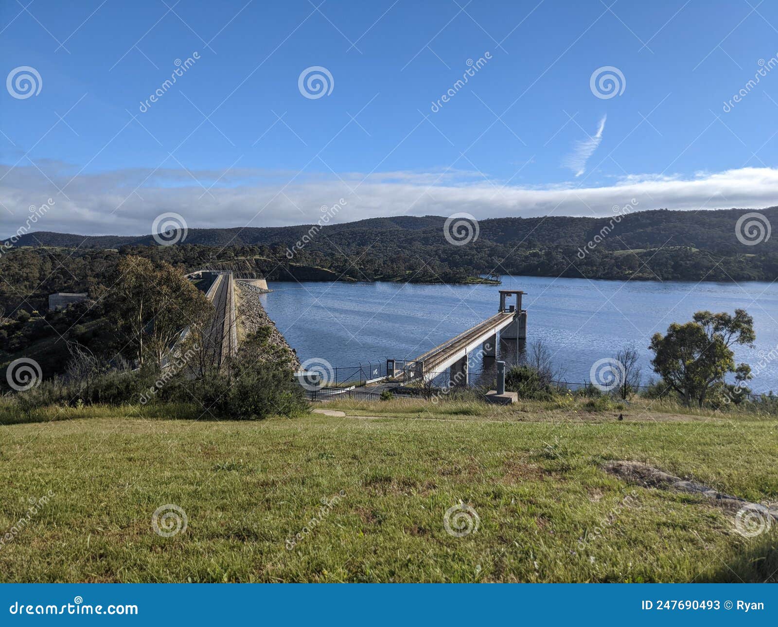 The Googong dam stock image. Image of landscape, lake - 247690493