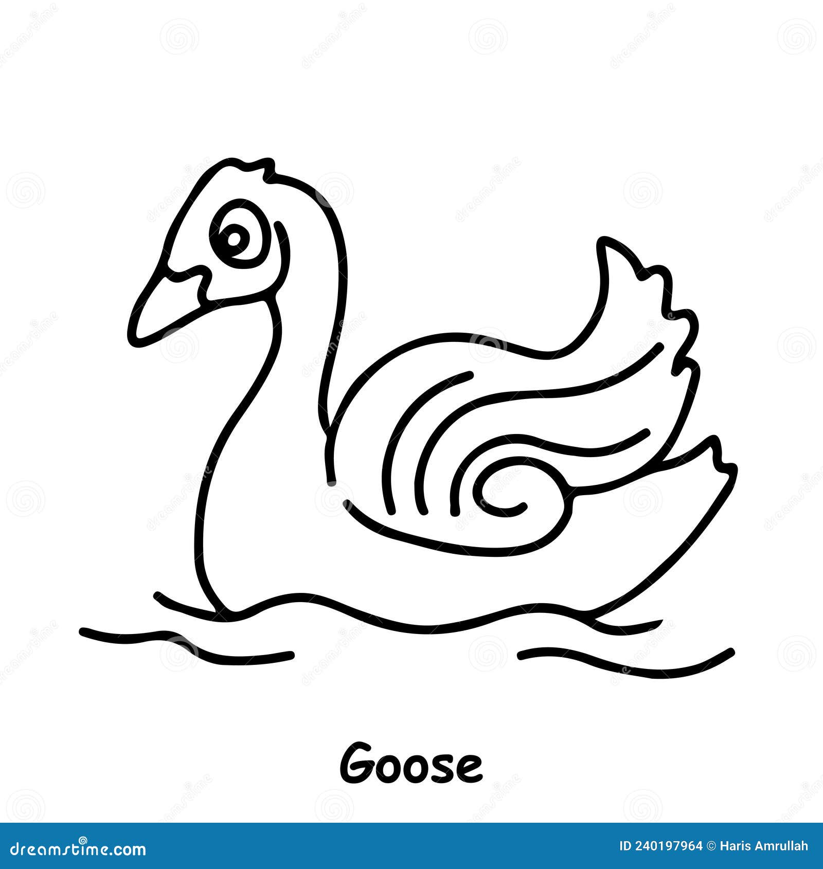 Goose Children Book Illustration, Trace and Coloring Vector World Wild ...