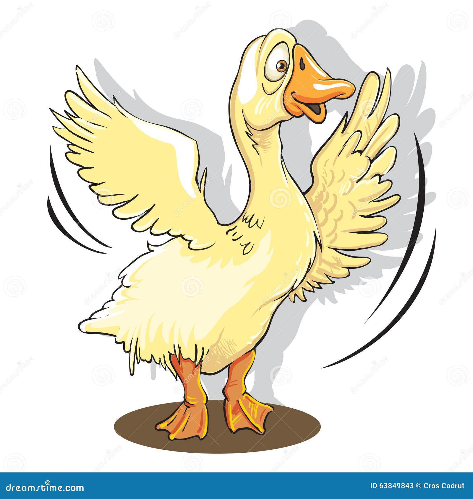 Goose stock vector. Illustration of comic, cartoon, smile - 63849843