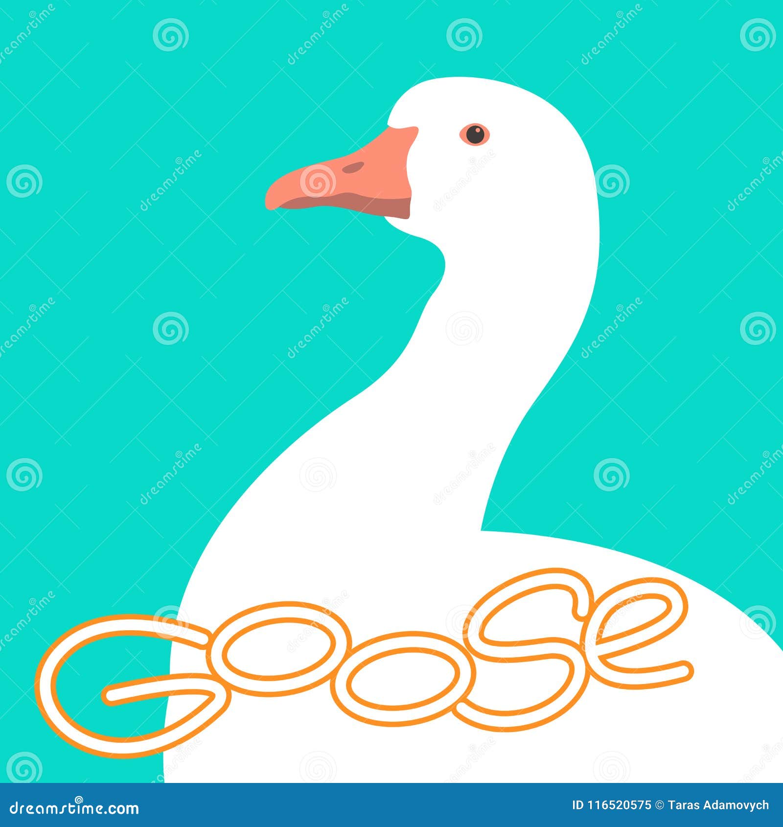 Goose Bird Vector Illustration Flat Style Profile Stock Vector ...
