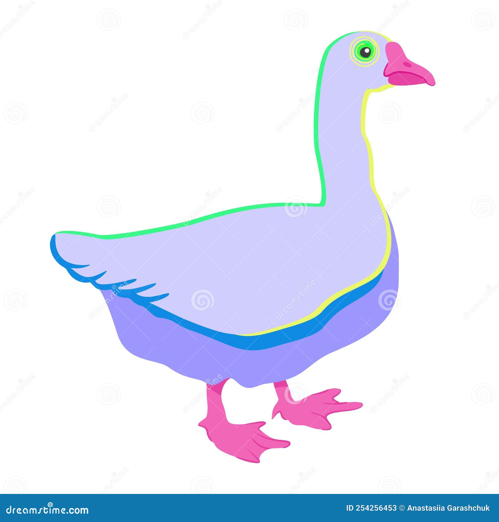 Goose. Bright Decorative Bird. Isolated on White Background Stock ...