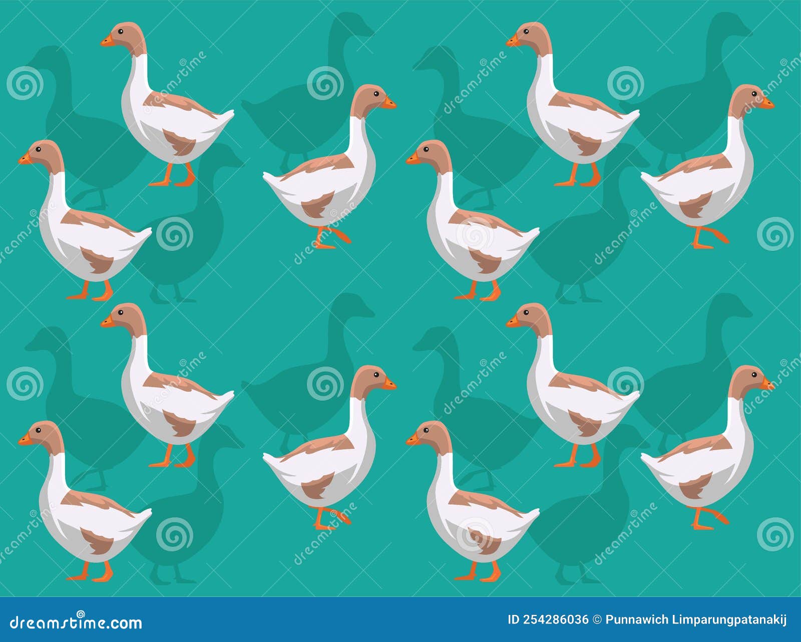 Goose Buff Animation Seamless Wallpaper Background Stock Vector ...
