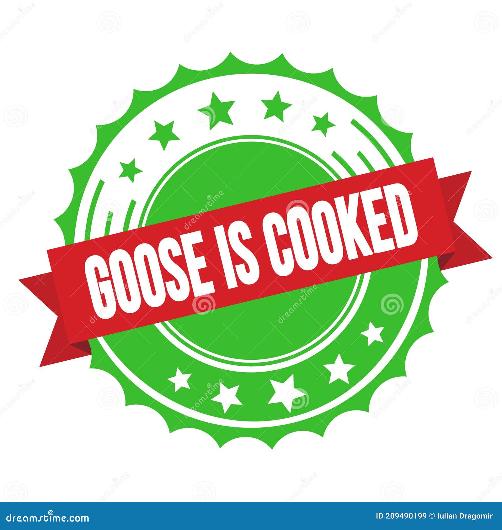 GOOSE is COOKED Text on Red Green Ribbon Stamp Stock Illustration ...