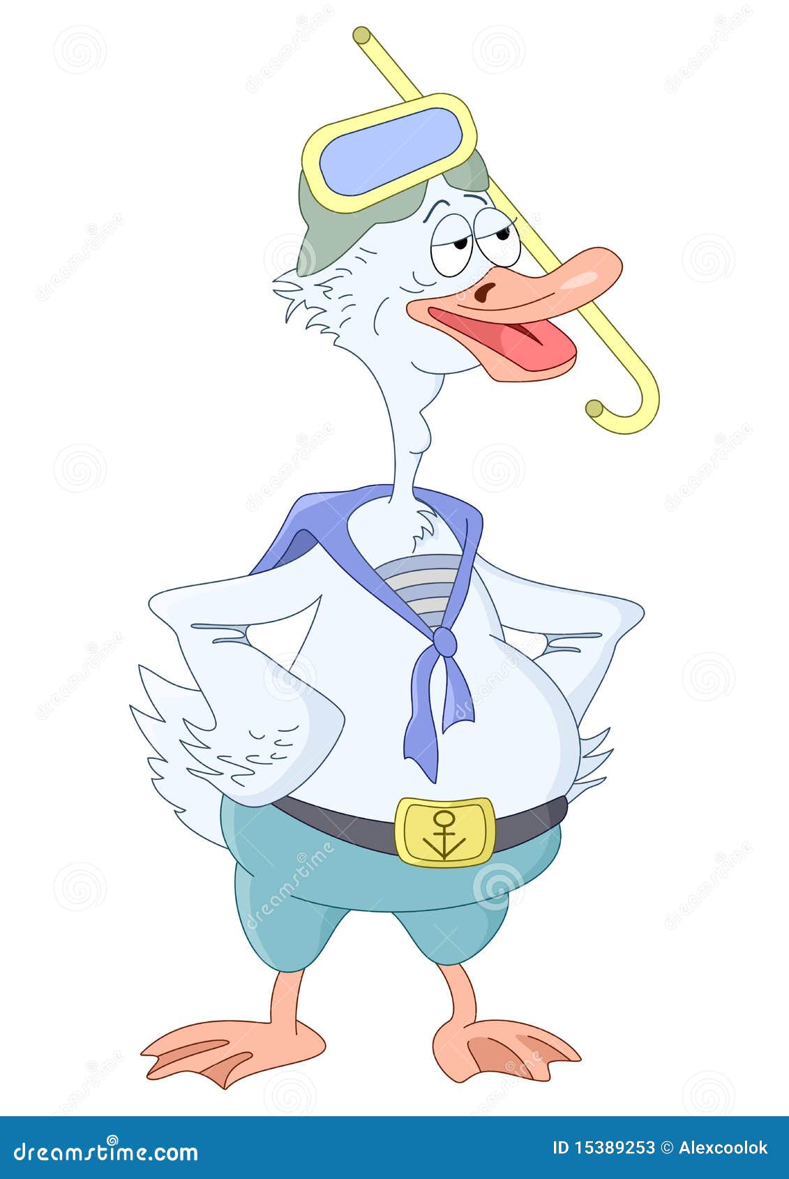 Goose-diver stock vector. Illustration of design, mask - 15389253