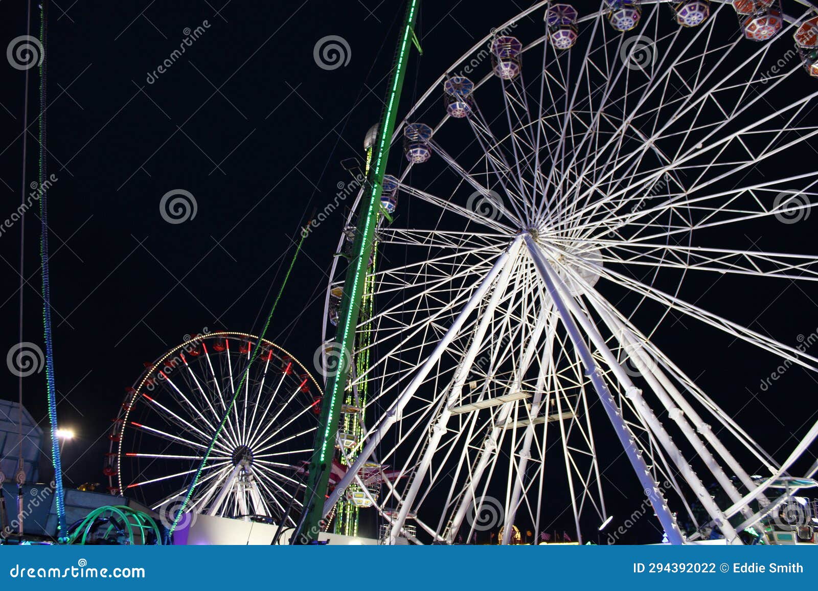 Goose Fair Wheels at Night stock photo. Image of dome - 294392022