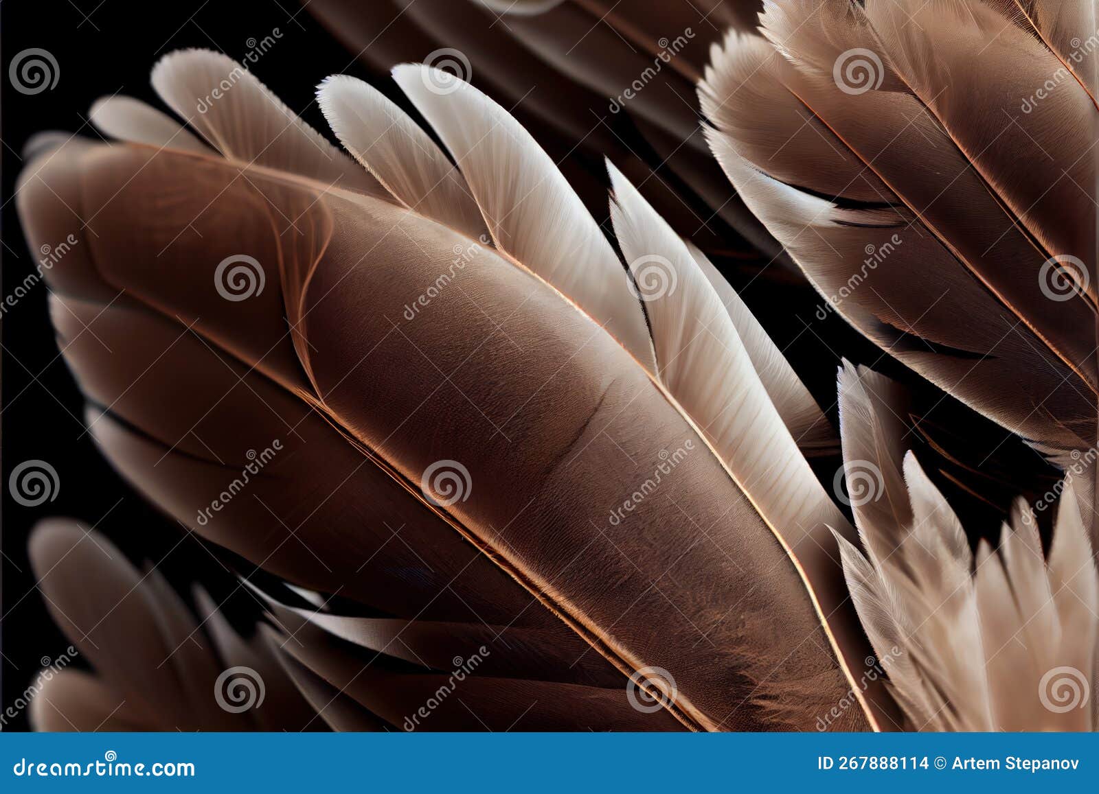 Goose Feathers Background, Brown Plume , Wings Texture, Generative Ai ...