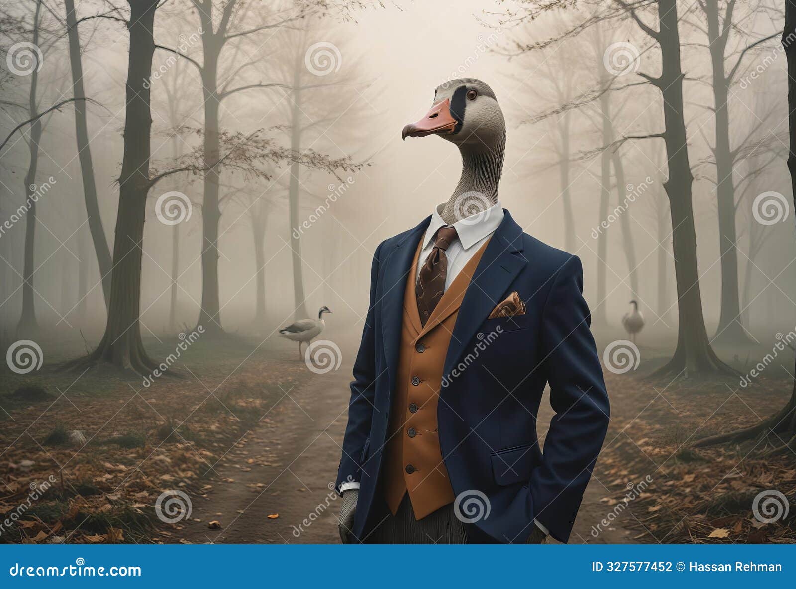 A Goose in Formal Blazer Suit Stock Illustration - Illustration of ...