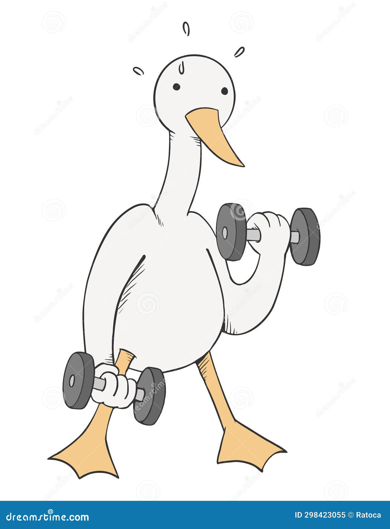Goose in gym draw stock vector. Illustration of lifestyle - 298423055