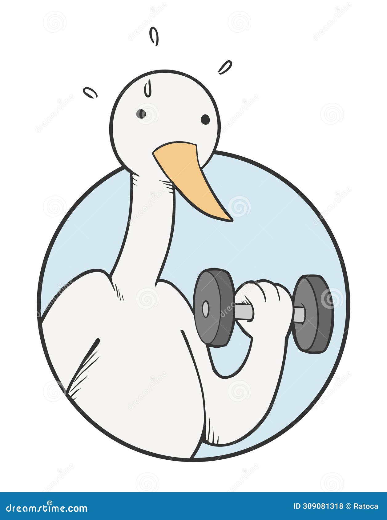 Goose in gym draw stock illustration. Illustration of beautiful - 309081318