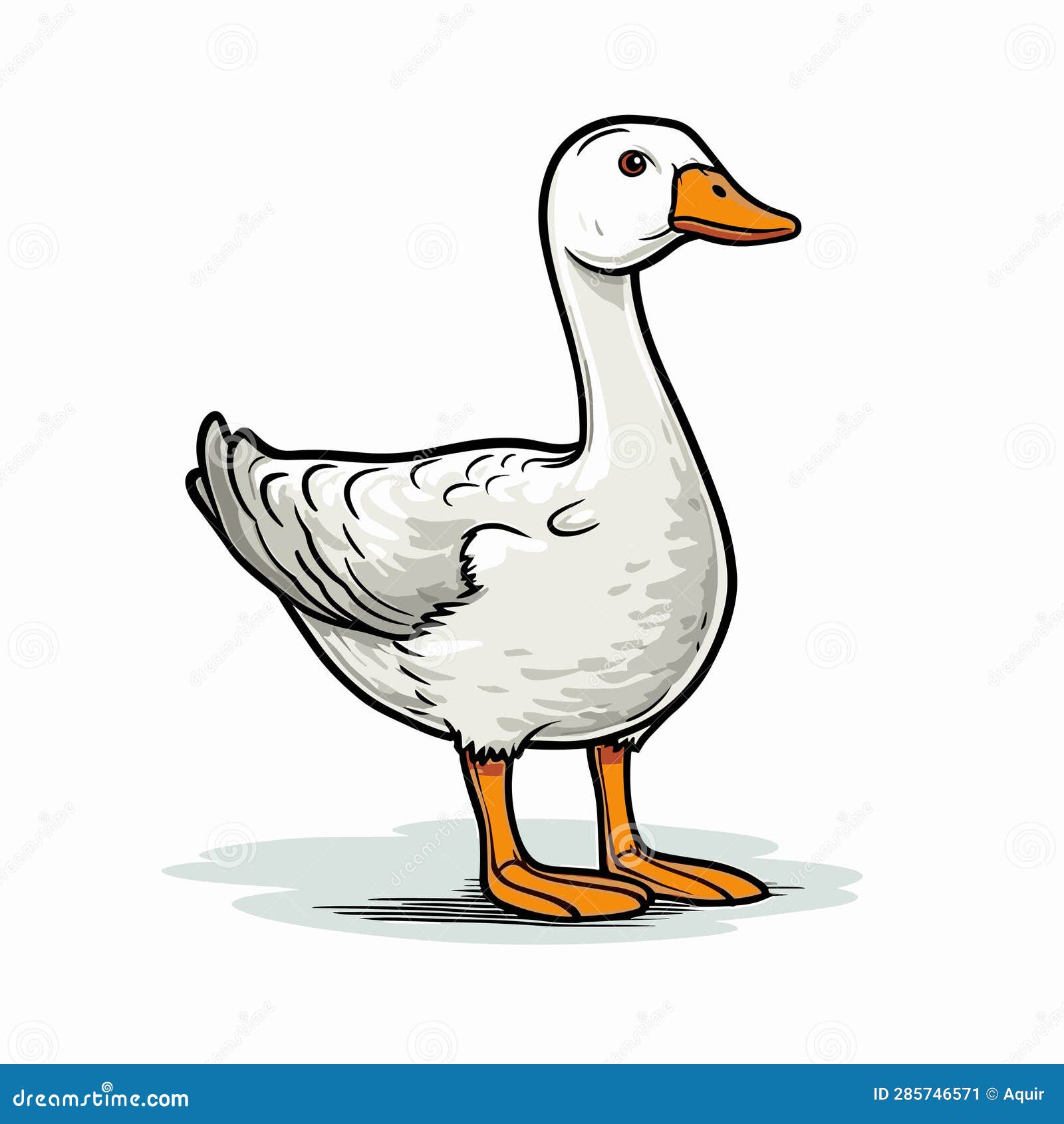 Goose Hand-drawn Illustration. Goose. Vector Doodle Style Cartoon ...