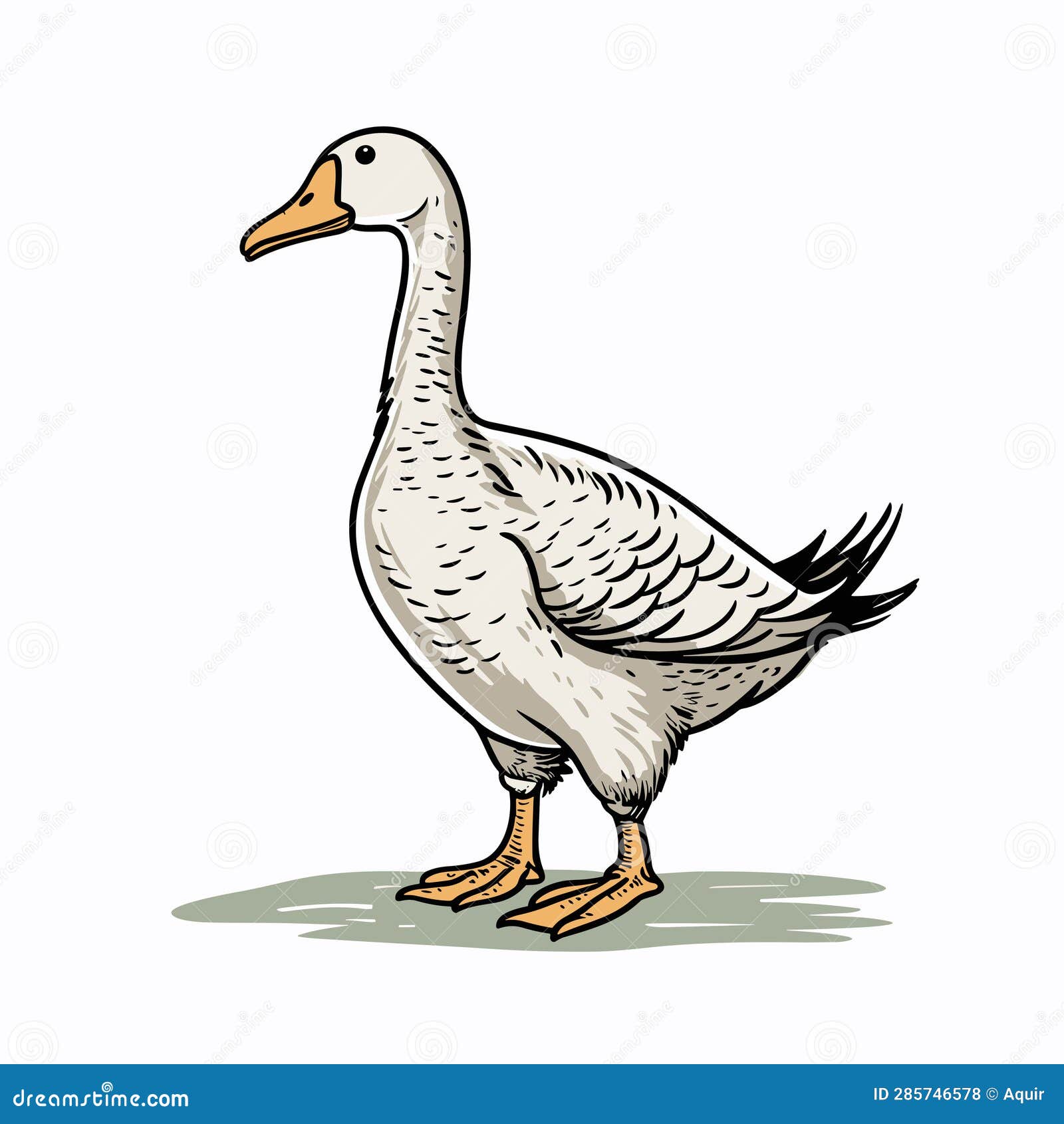 Goose Hand-drawn Illustration. Goose. Vector Doodle Style Cartoon ...