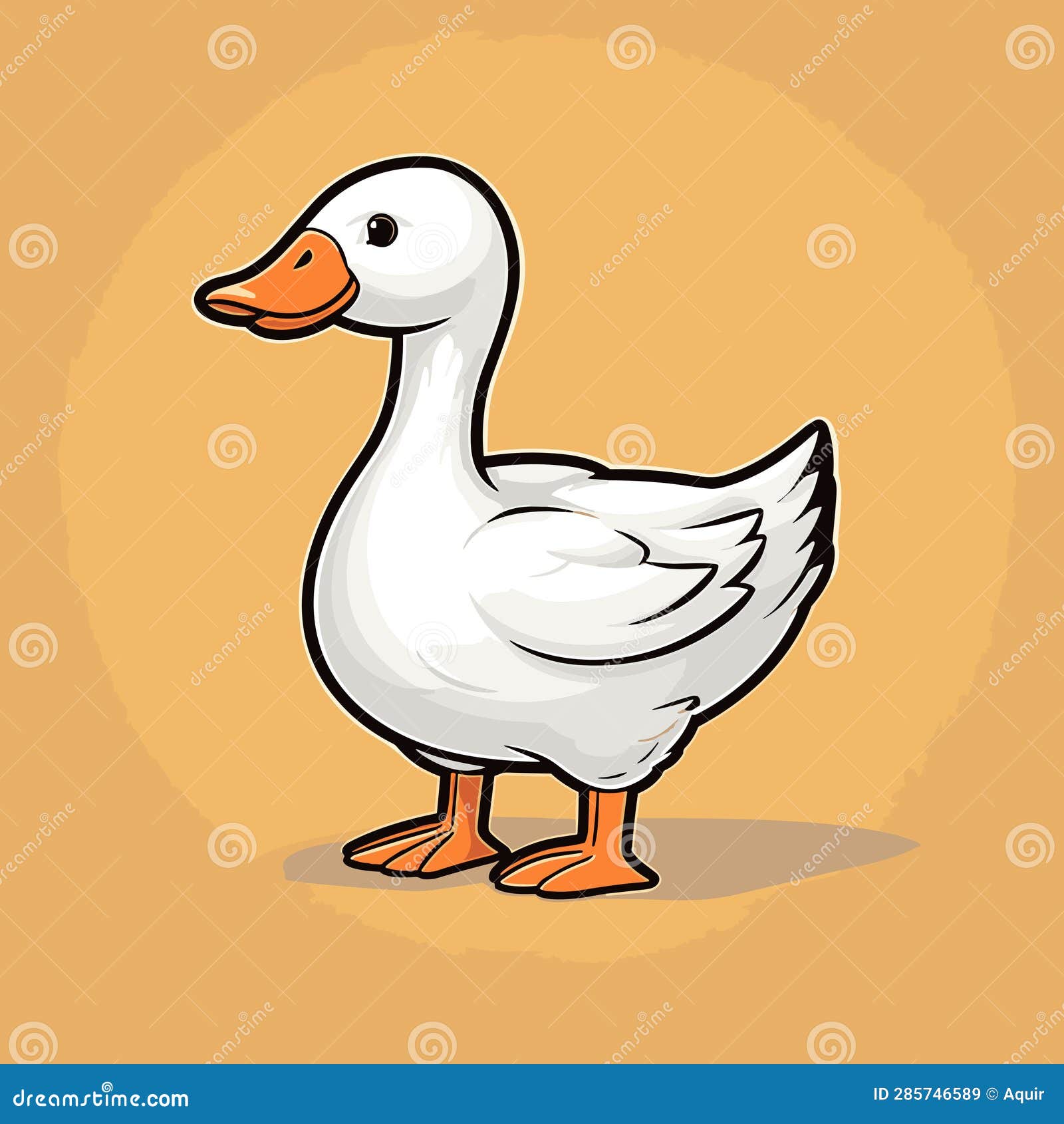 Goose Hand-drawn Illustration. Goose. Vector Doodle Style Cartoon ...