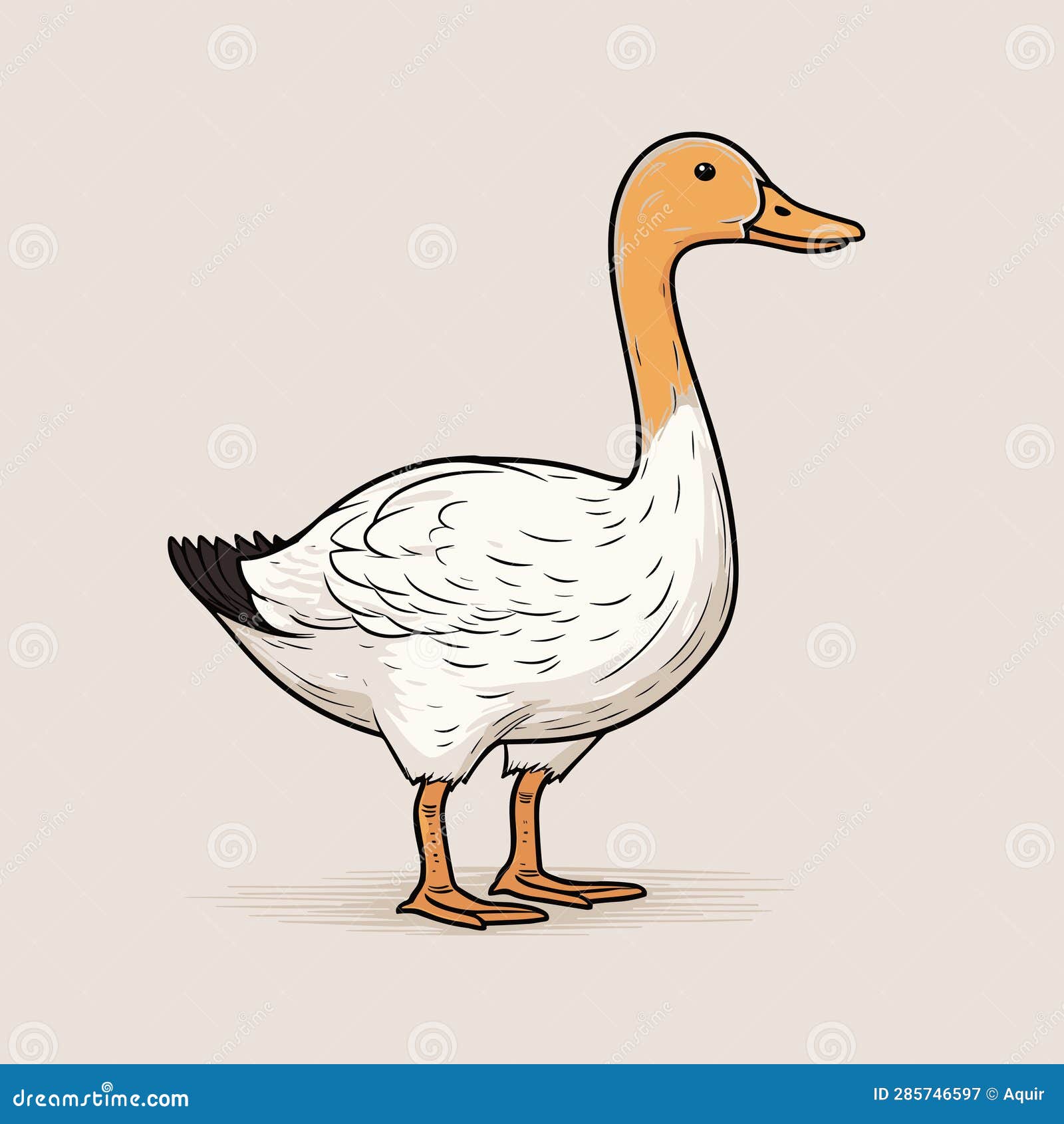 Goose Hand-drawn Illustration. Goose. Vector Doodle Style Cartoon ...