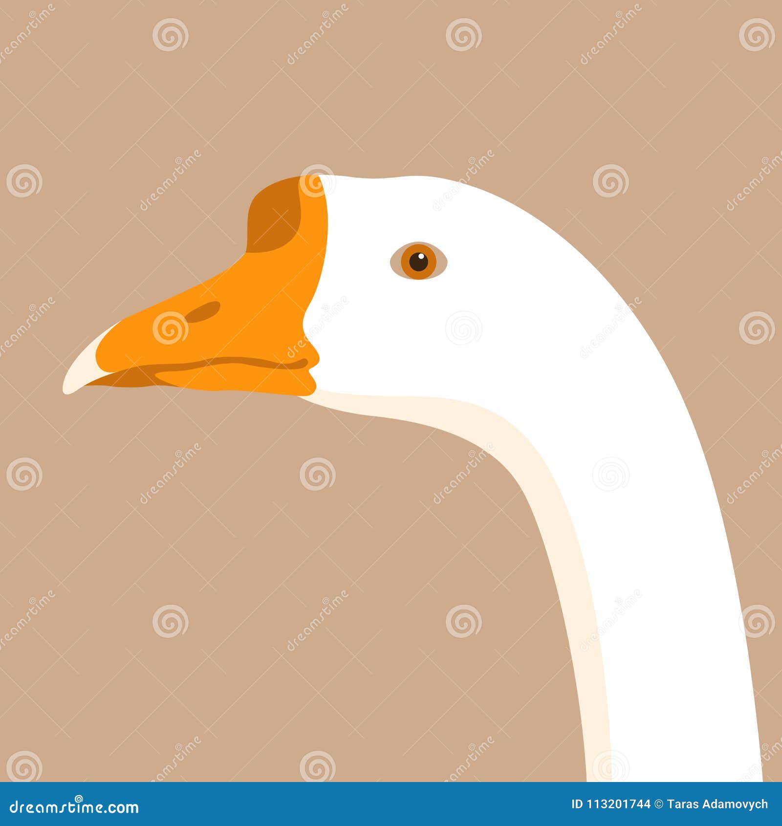 Goose Head Vector Illustration Flat Style Profile Stock Vector ...
