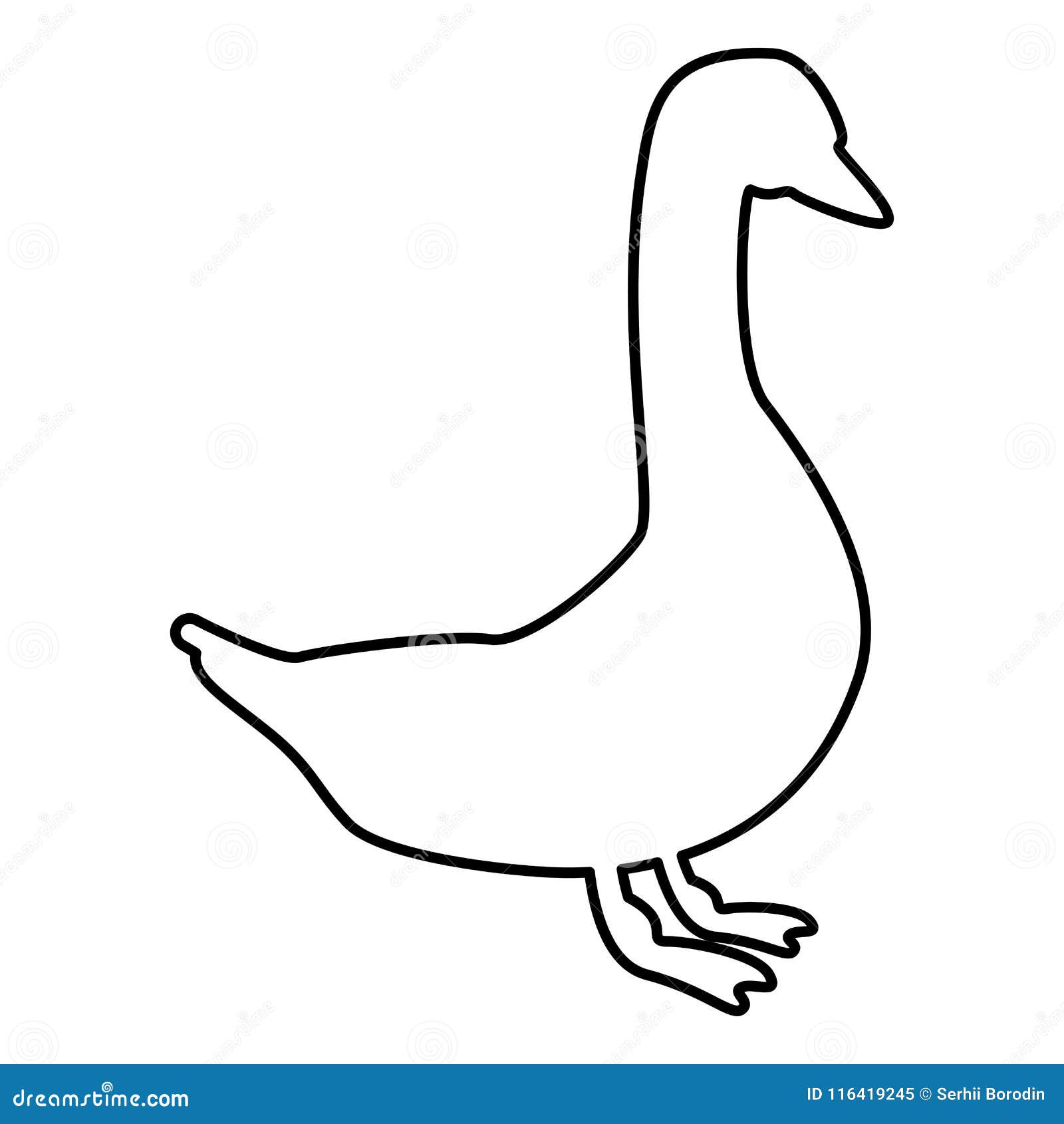 Goose Icon Black Color Illustration Flat Style Simple Image Stock ...