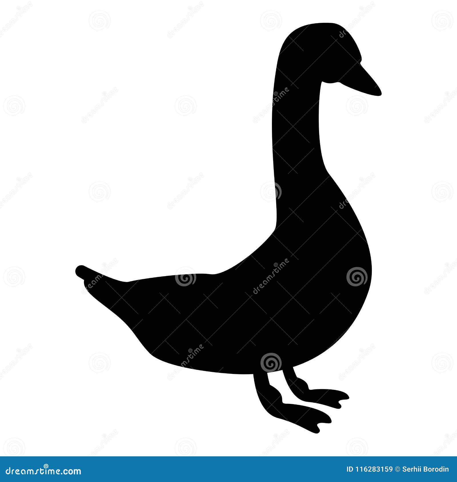 Goose Icon Black Color Illustration Flat Style Simple Image Stock ...
