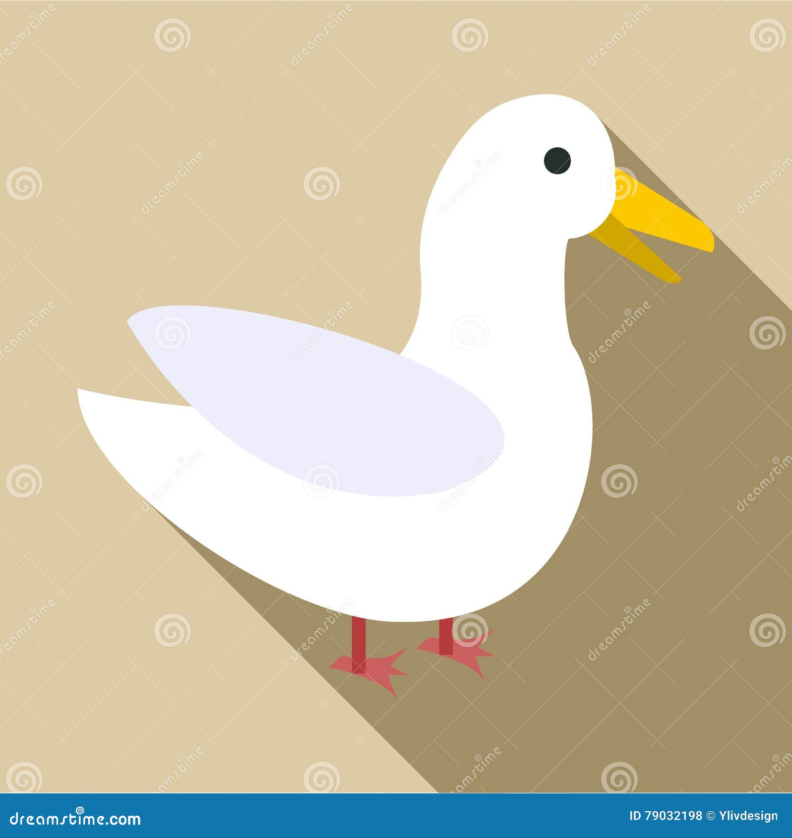 Goose icon, flat style stock vector. Illustration of flight - 79032198
