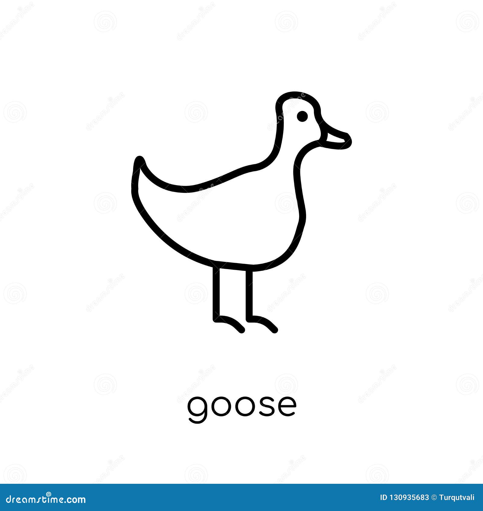 Goose Icon. Trendy Modern Flat Linear Vector Goose Icon on White Stock ...