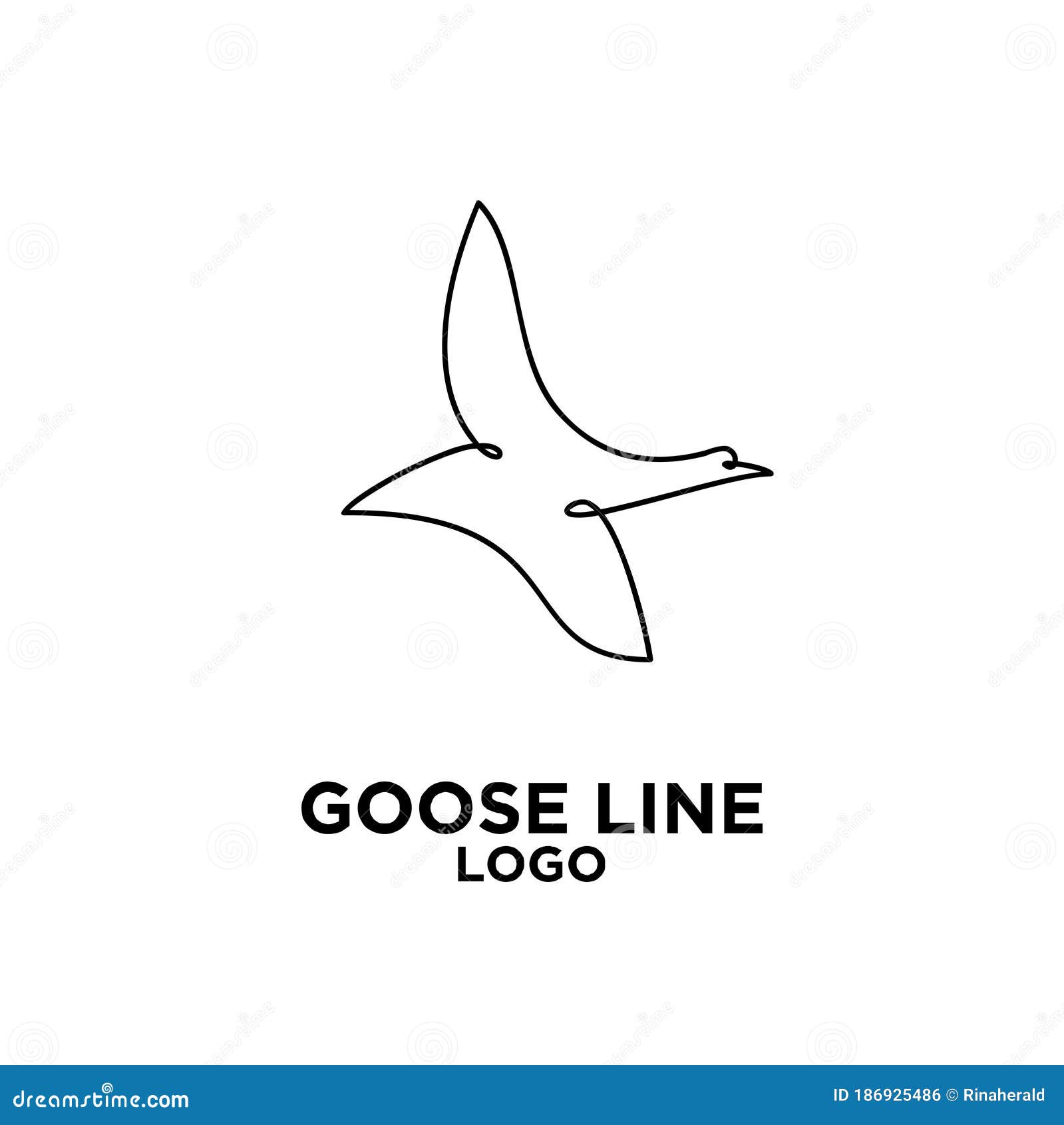 Goose Line Drawing. Minimalistic Style For Logo, Icons, Emblems ...