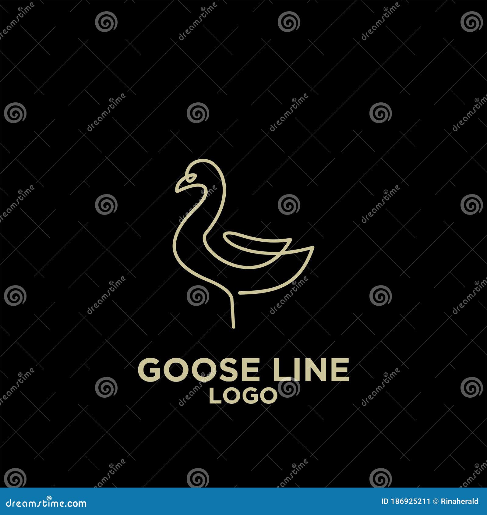 Goose Gold Line Logo Abstract Icon Design Stock Vector - Illustration ...