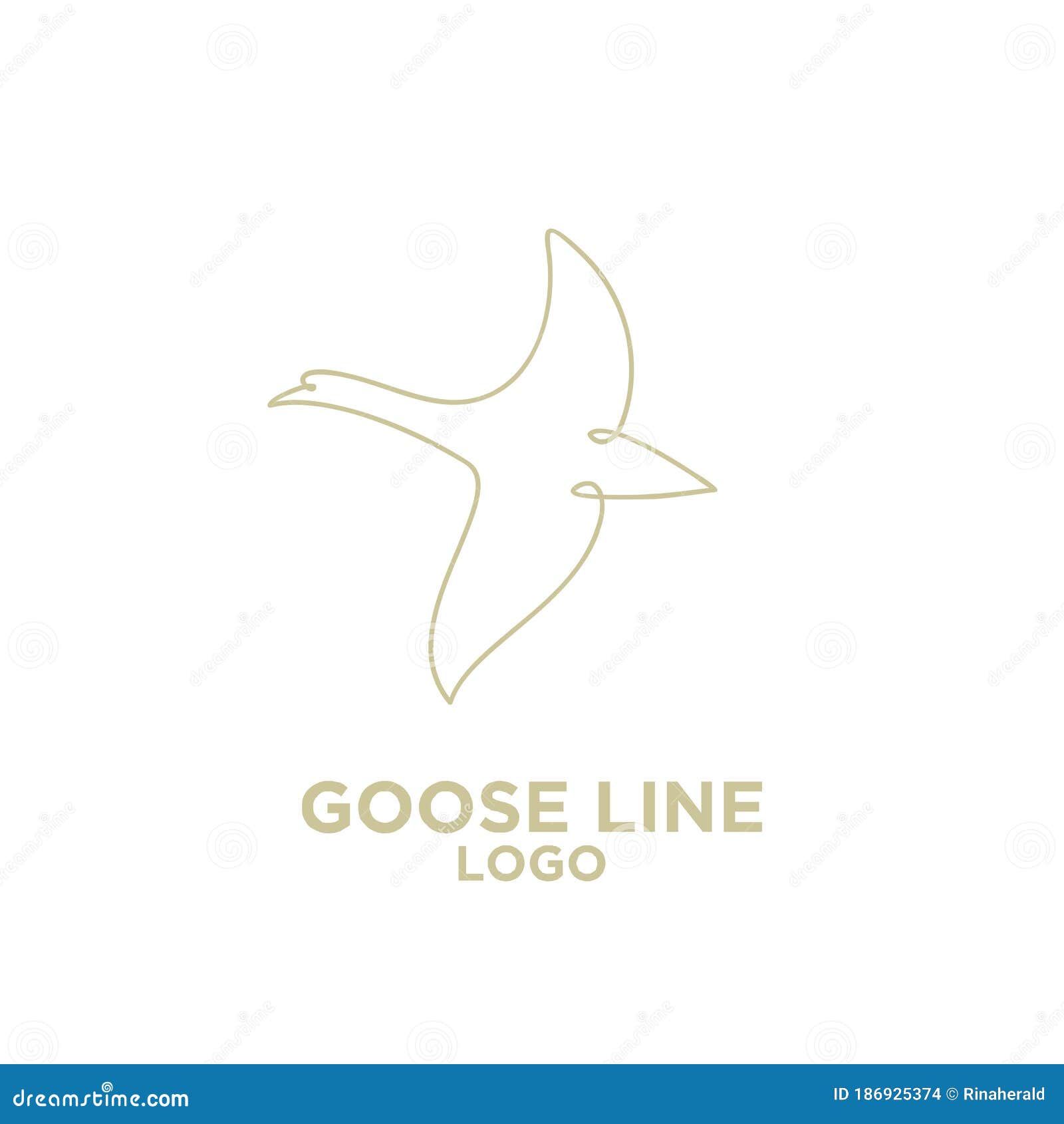 Goose Gold Line Logo Abstract Icon Design Stock Vector - Illustration ...