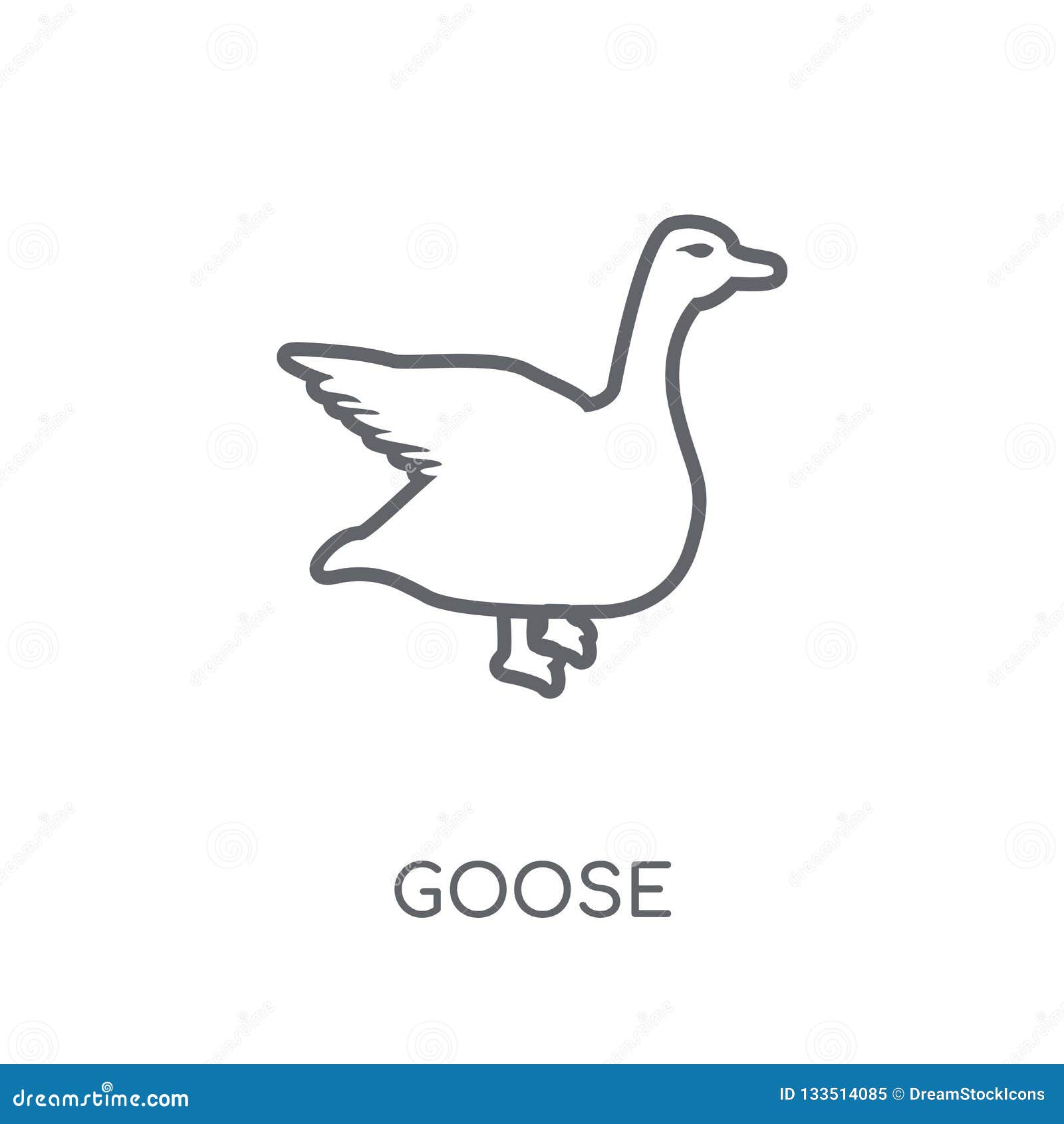 Goose Linear Icon. Modern Outline Goose Logo Concept on White Ba Stock ...