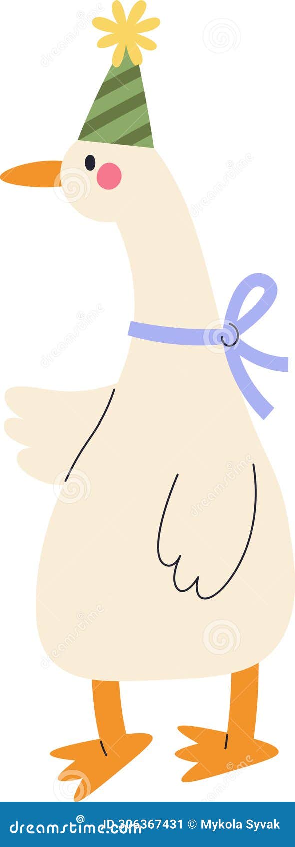 Goose with Party Hat stock vector. Illustration of animal - 306367431