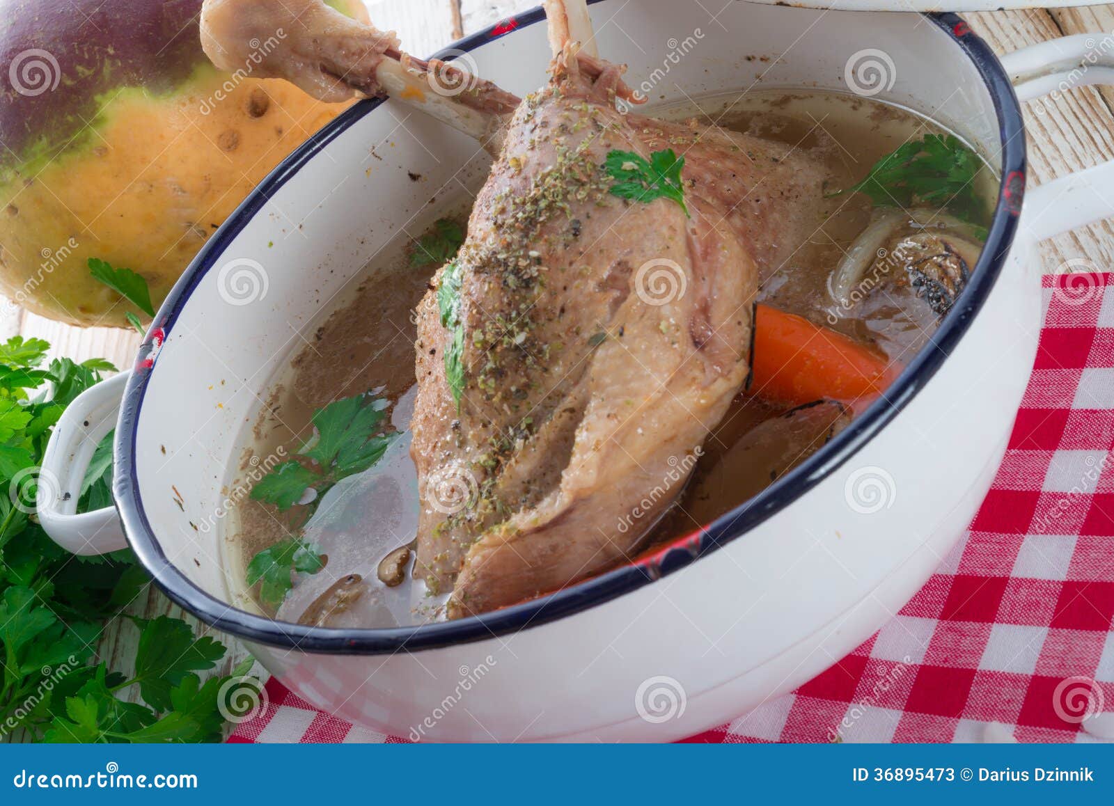 Goose - Soup with Red Wine and Thyme Stock Image - Image of gourmet ...