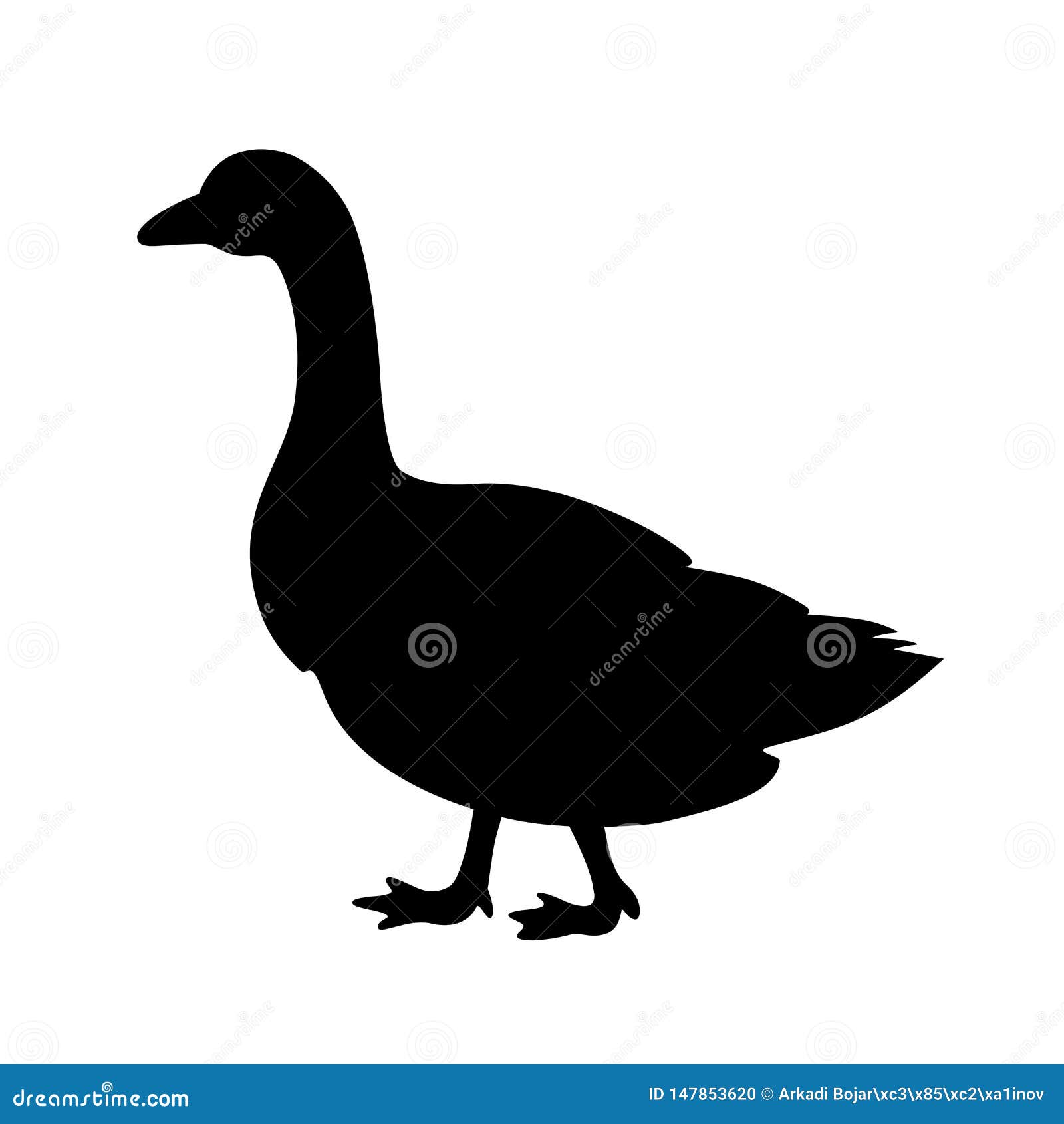 Goose Vector Silhouette Illustration Isolated On White Background ...