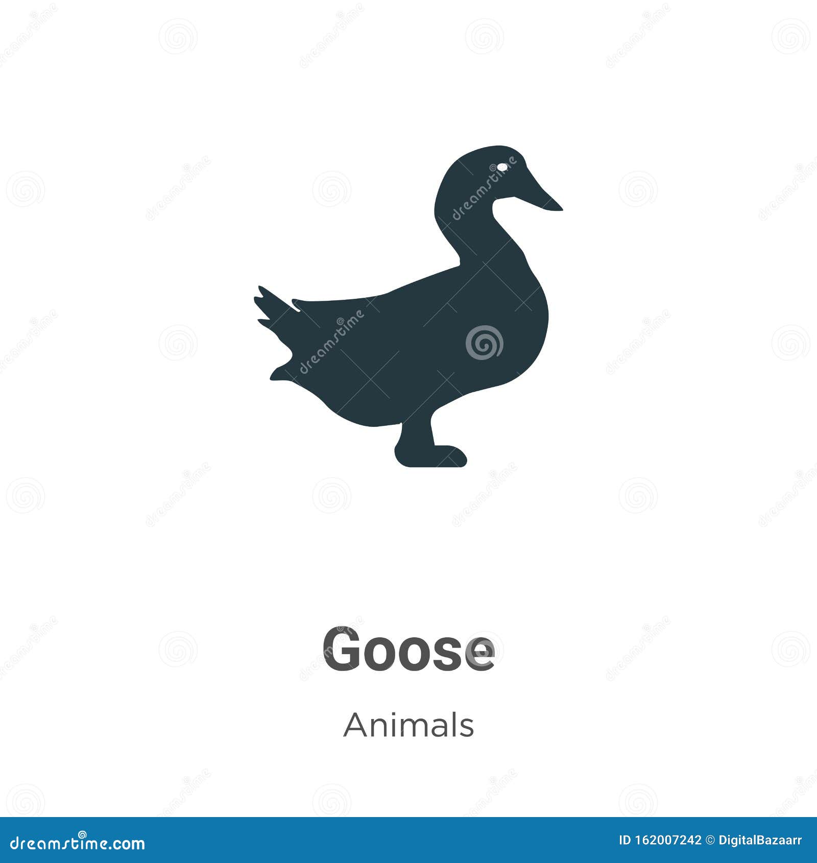 Goose Vector Icon on White Background. Flat Vector Goose Icon Symbol ...