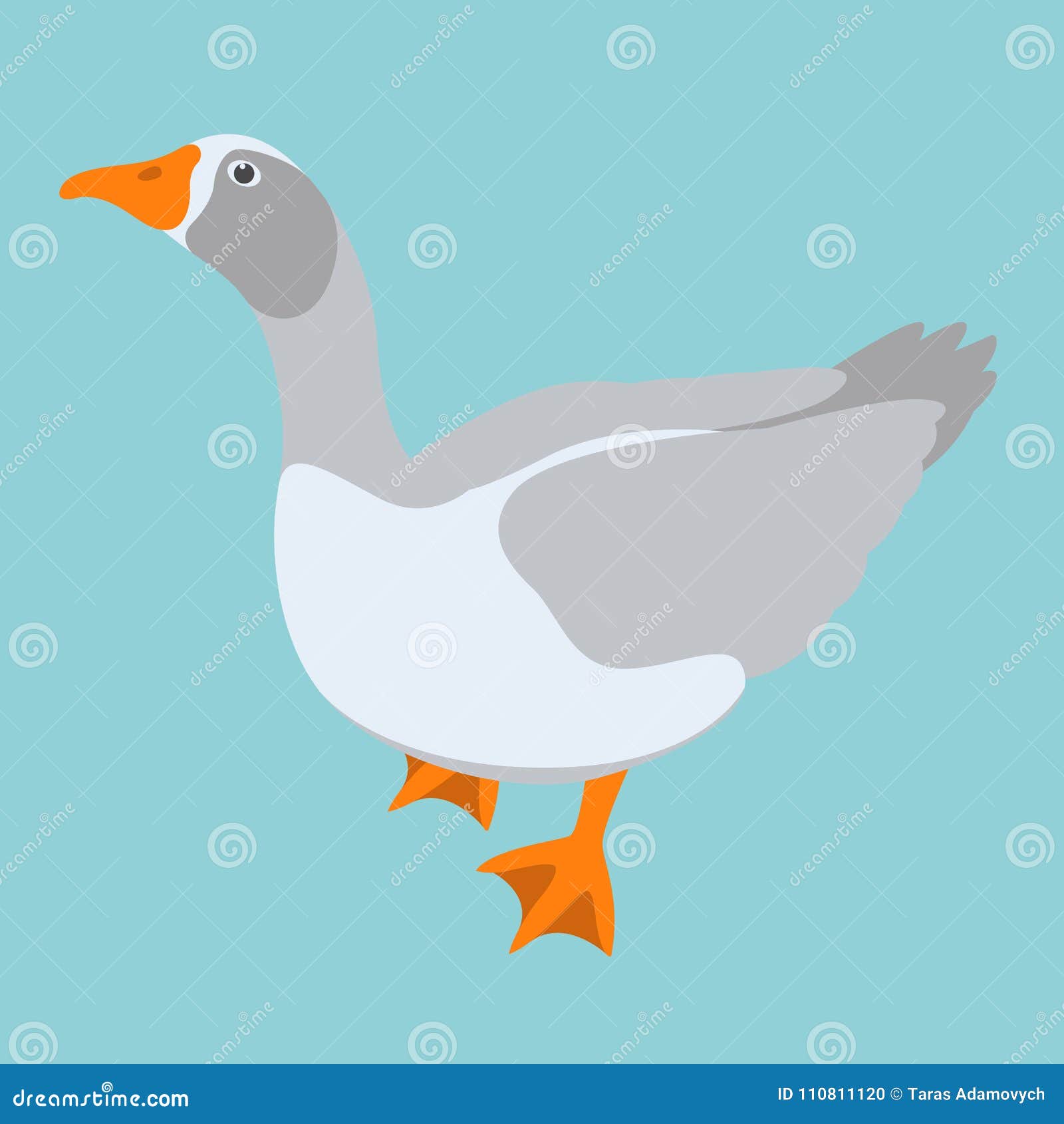Goose Vector Illustration Flat Style Profile Side Stock Vector ...