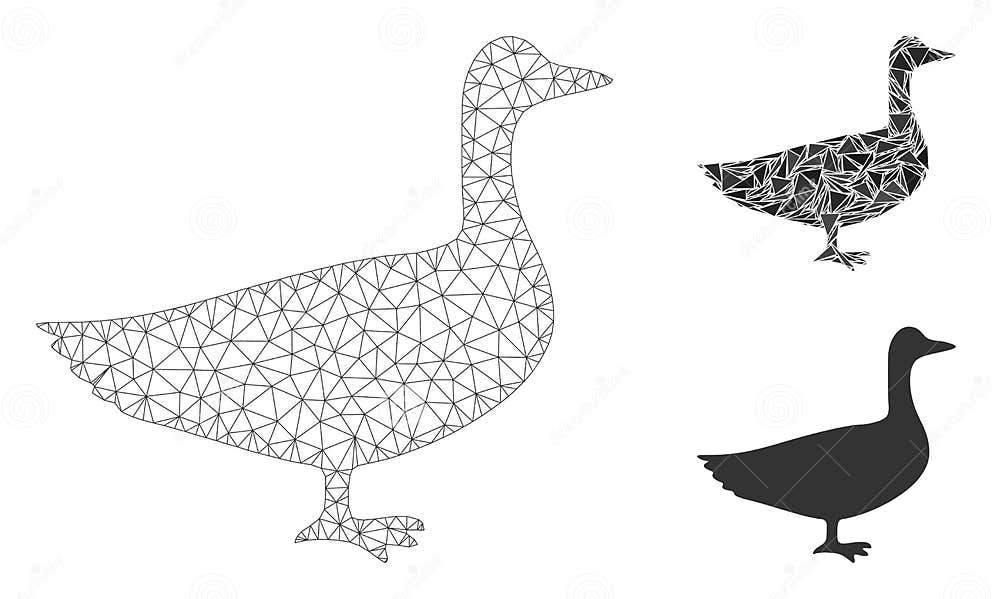 Goose Vector Mesh 2D Model and Triangle Mosaic Icon Stock Illustration ...