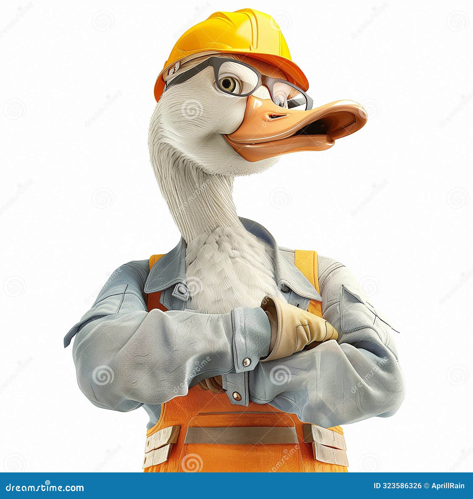 A Goose Working As an Engineer. the Concept of Geese of Various ...