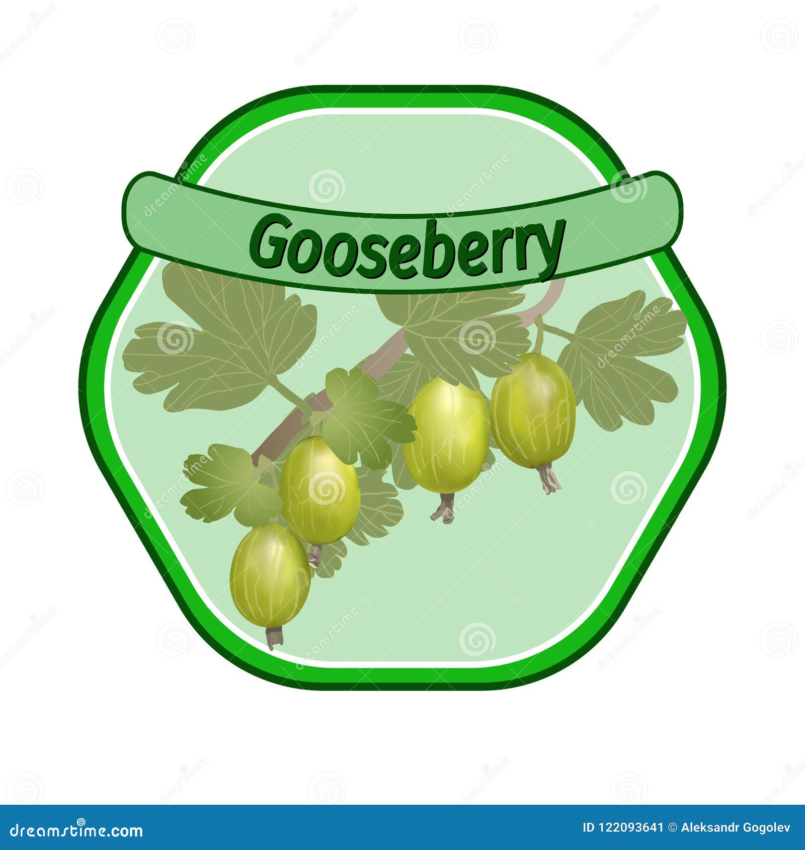 Vector gooseberry label stock vector. Illustration of aroma - 122093641