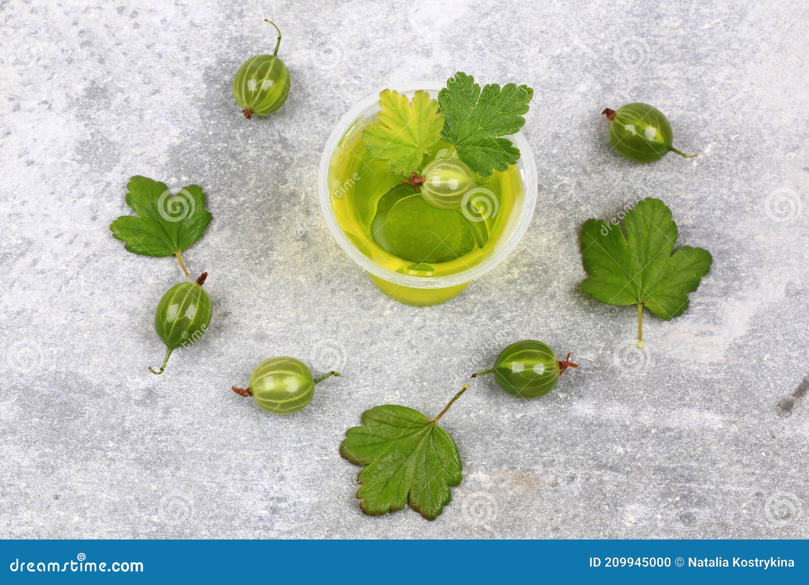 Gooseberry Jelly on a Gray Stone Background Top View Stock Photo ...
