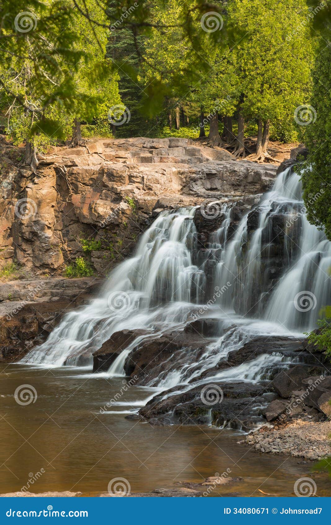 Gooseberry Upper Falls stock image. Image of river, minnesota - 34080671