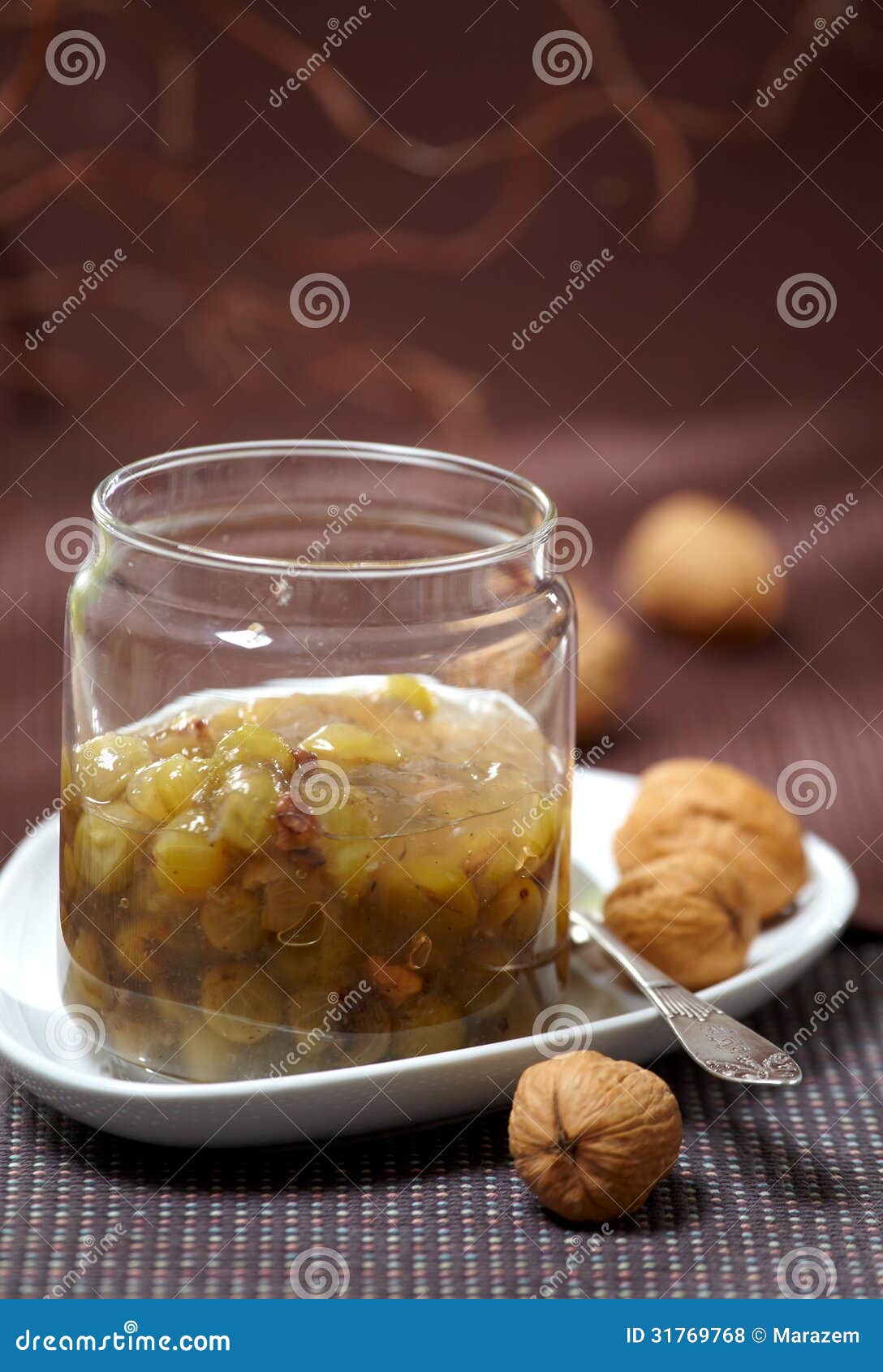 Gooseberry and walnut jam stock photo. Image of healthy - 31769768